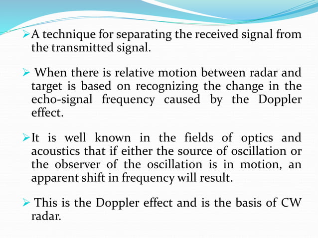 Radar Systems- Unit-II : CW and Frequency Modulated Radar | PPTX ...