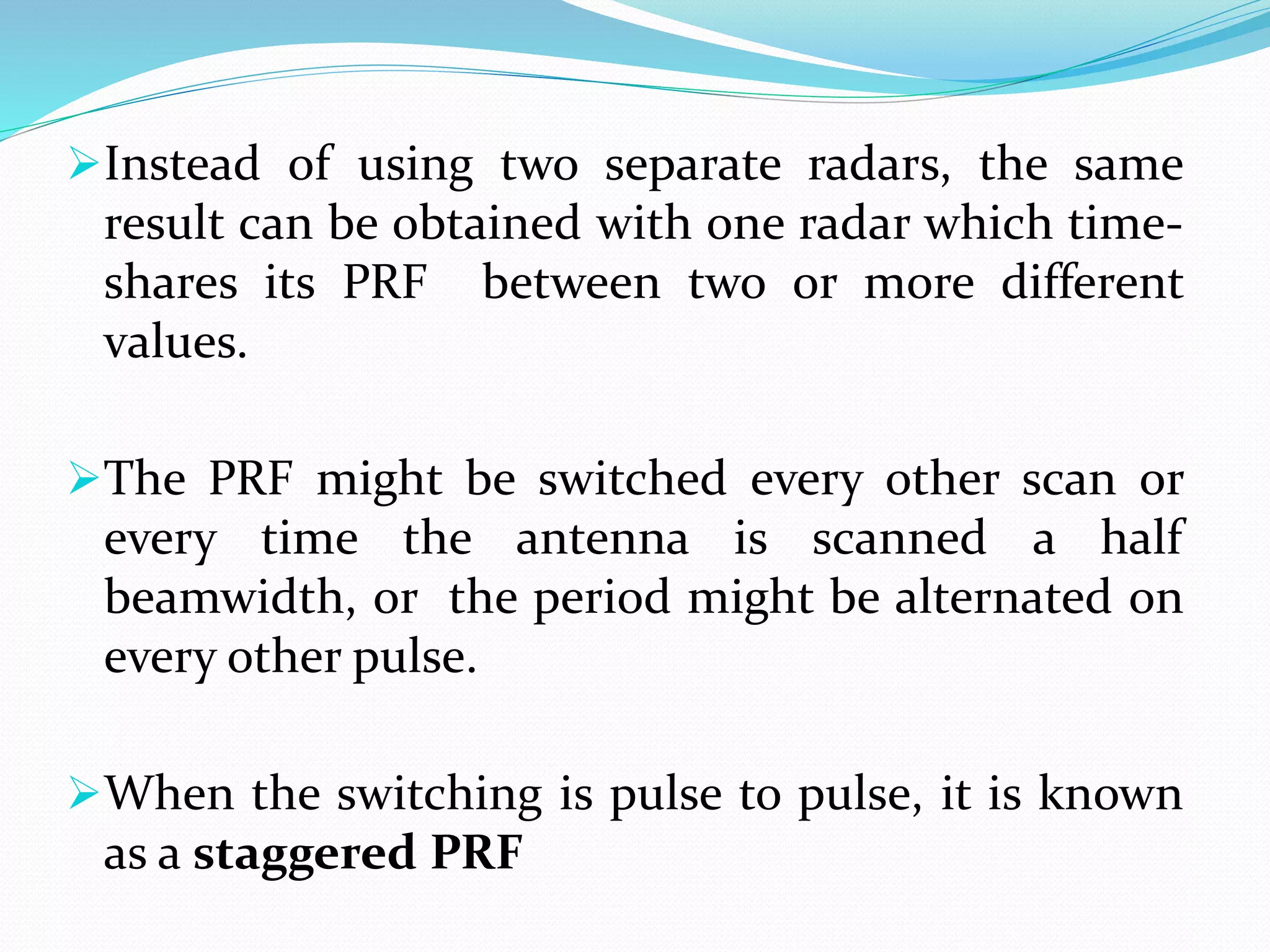 Radar Systems- Unit-III : MTI and Pulse Doppler Radars | PDF