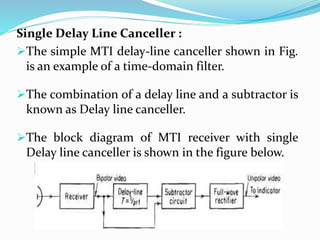 Radar Systems- Unit-III : MTI and Pulse Doppler Radars | PDF