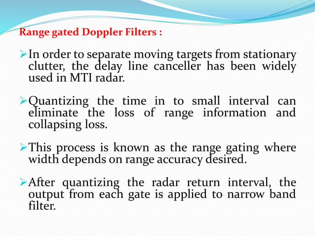 Radar Systems- Unit-III : MTI and Pulse Doppler Radars | PDF ...
