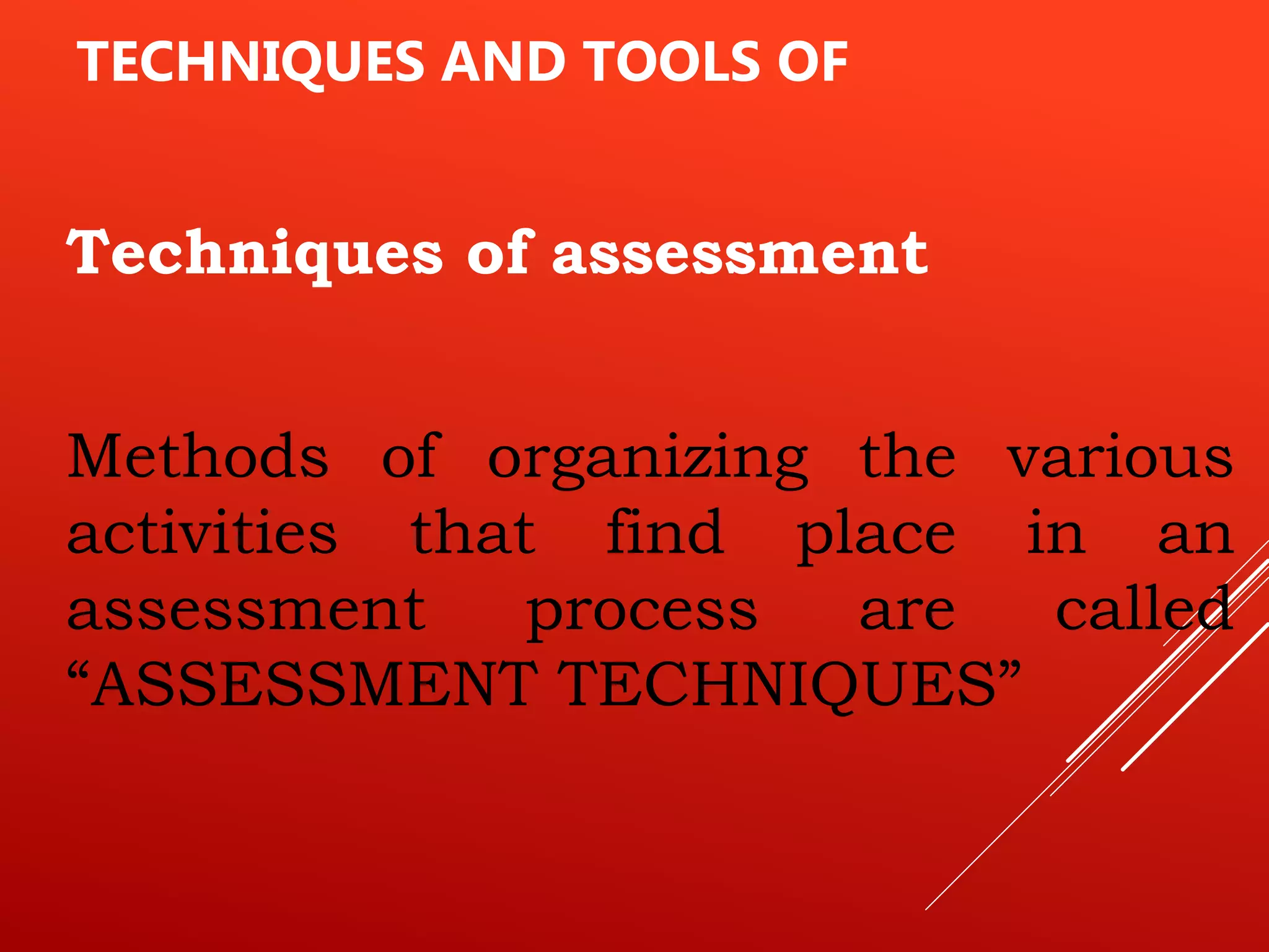 Tools and Techniques for assessment for learning | PPTX