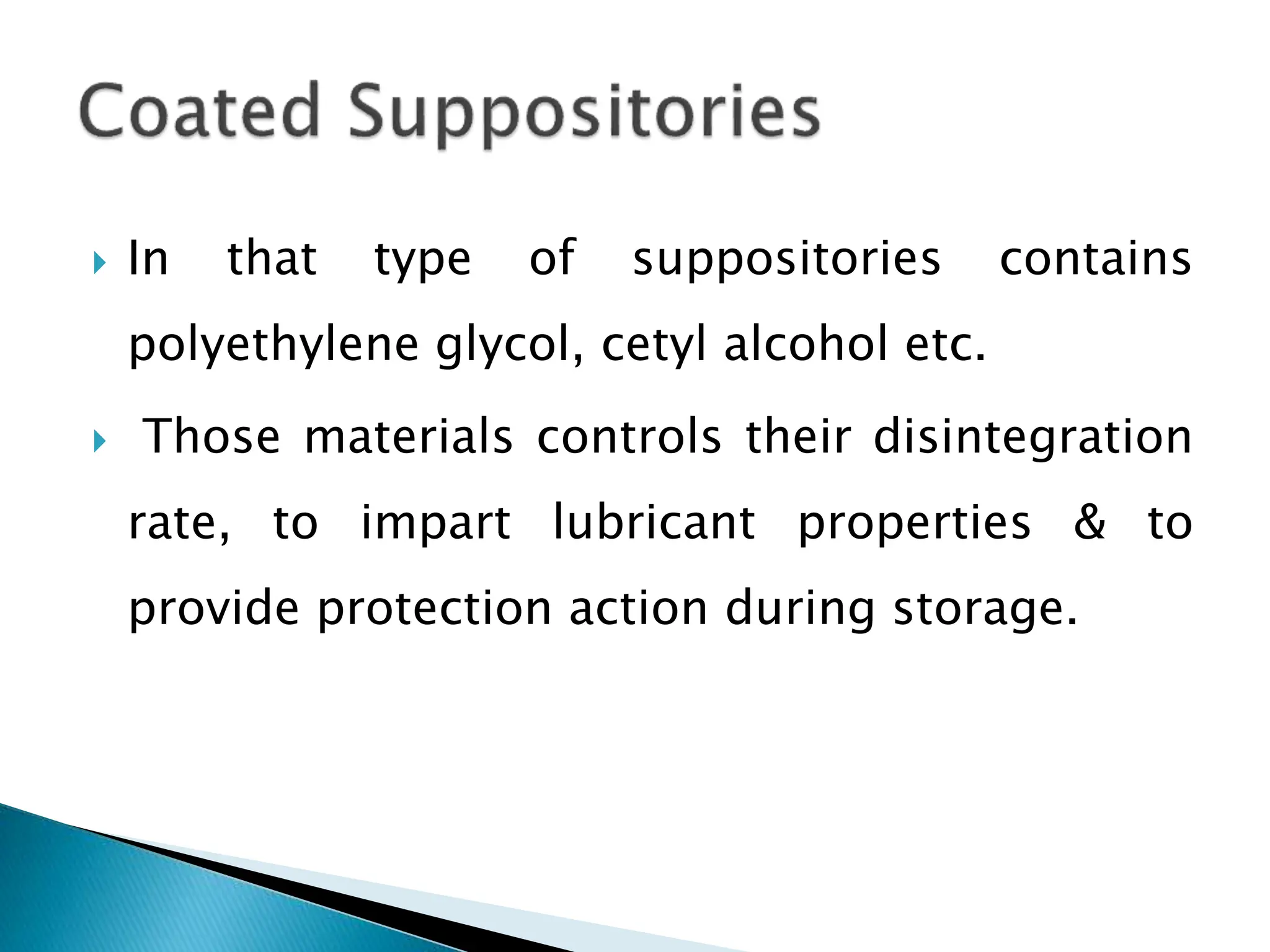 suppositories - presentation slide (ppt) | PDF