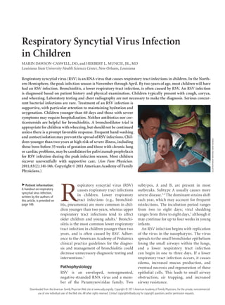 RSV infection in children | PDF