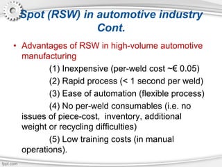 Resistance welding of aluminium and aluminium alloys (Group 16) | PPT