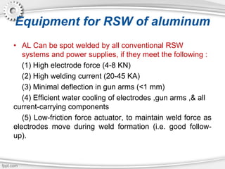 Resistance welding of aluminium and aluminium alloys (Group 16) | PPT