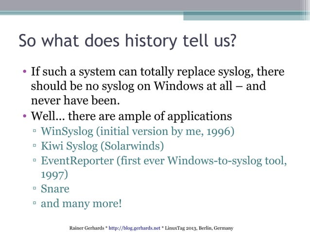 Rsyslog vs Systemd Journal Presentation | PPT