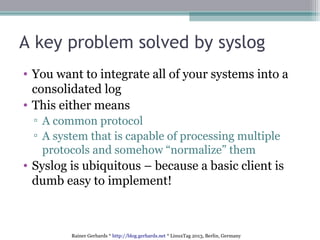 Rsyslog vs Systemd Journal Presentation | PPT