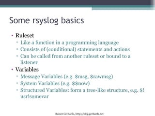 Rsyslog log normalization | ODP
