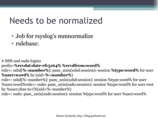 Rsyslog log normalization | ODP