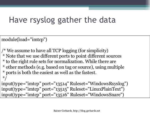 Rsyslog log normalization