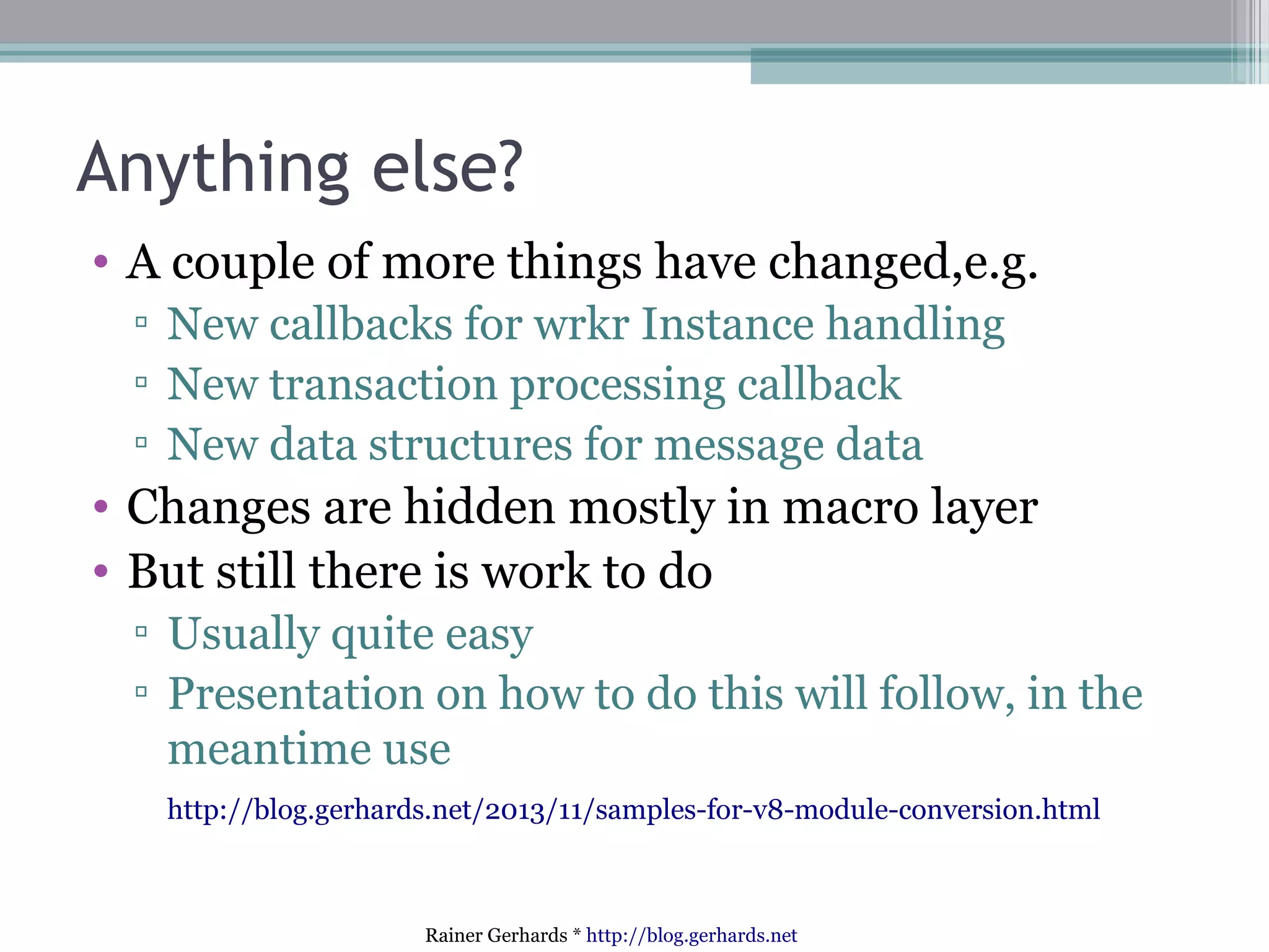 The rsyslog v8 engine (developer's view) | ODP | Programming Languages | Computing
