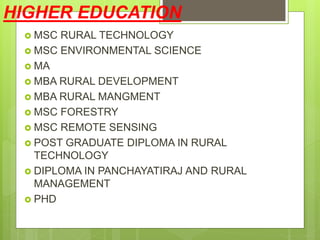 bsc rural technology | PPT