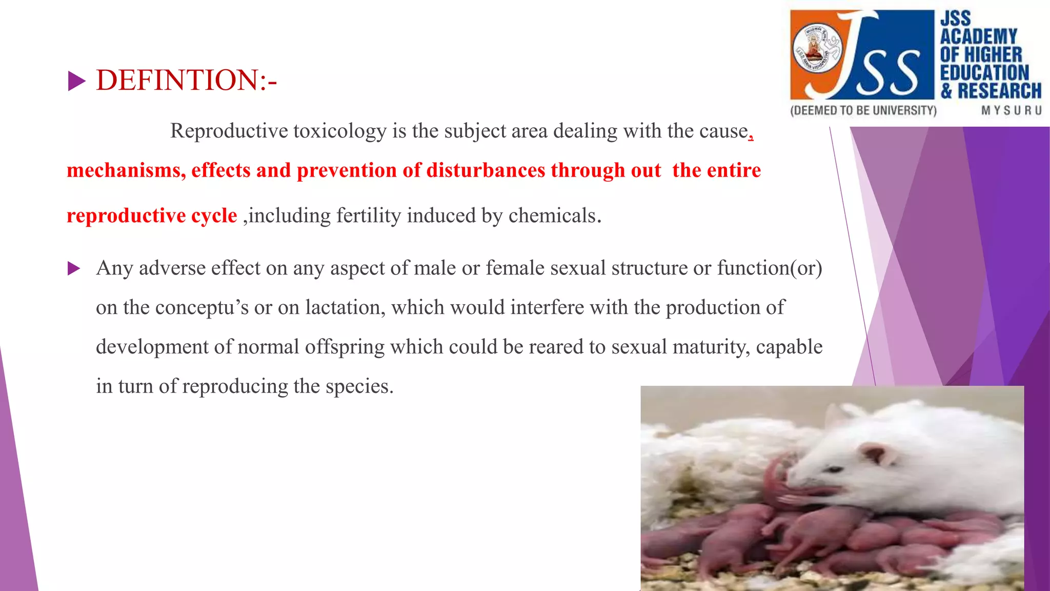 Reproductive toxicology studies | PPTX