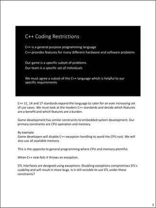 C++ Restrictions for Game Programming. | PDF