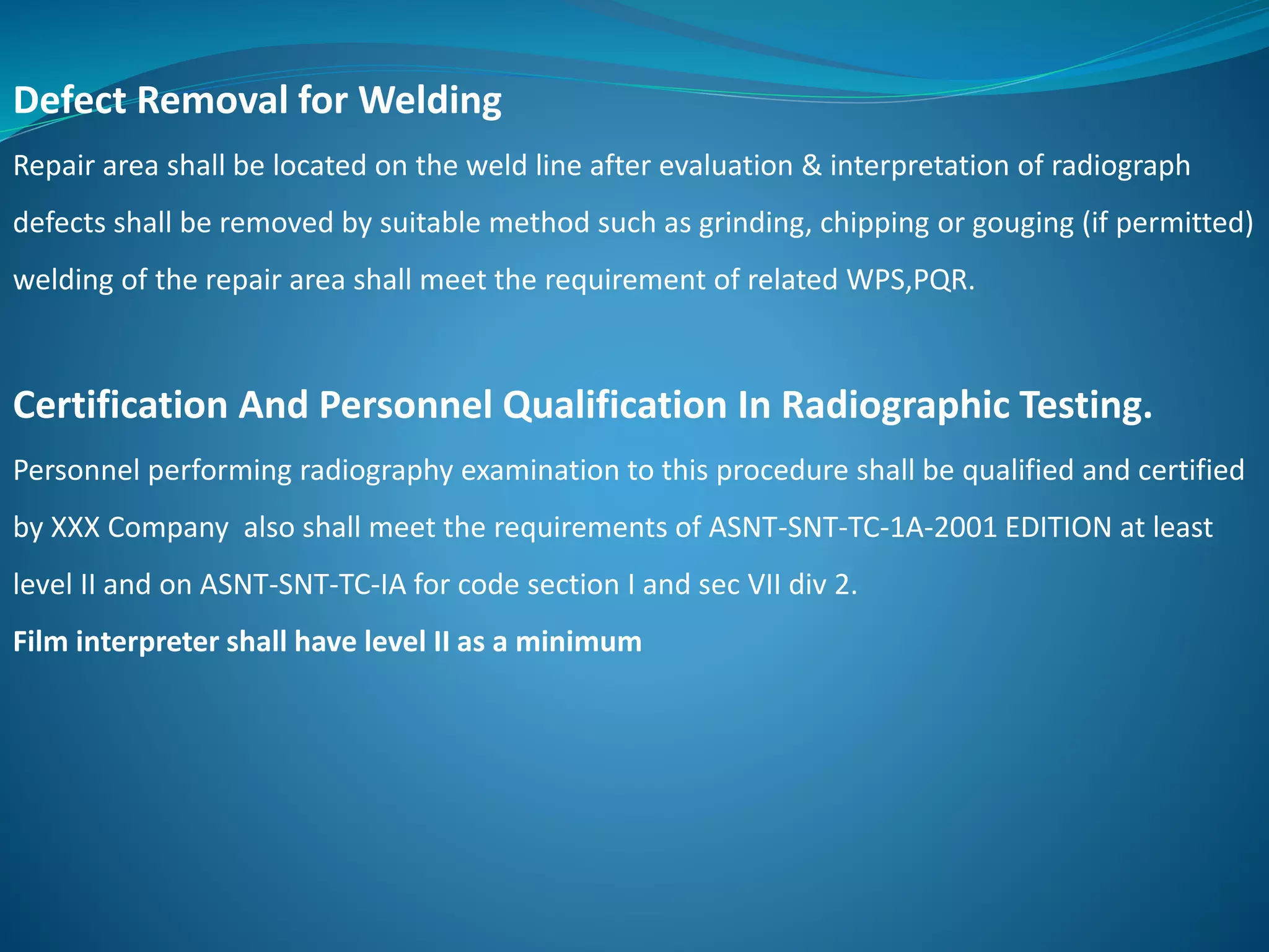 Radiography Testing Presentation | PPTX