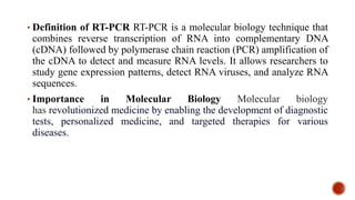 RT-PCR. MOLECULAR BIOLOGY.....PPT....... | PPTX