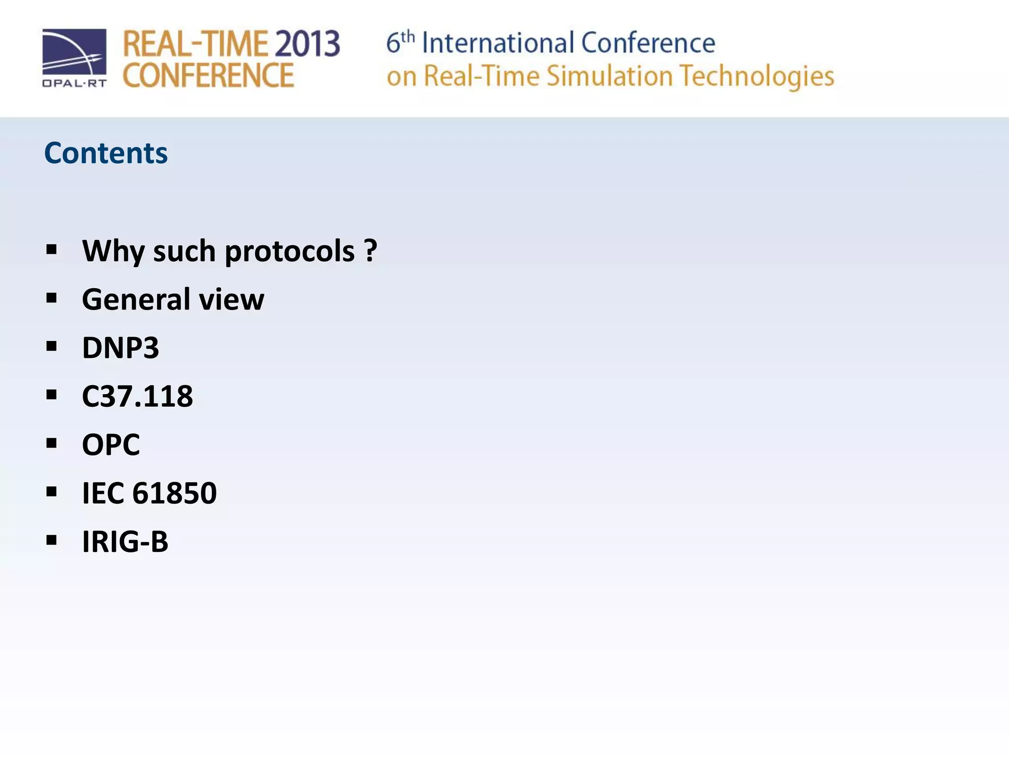 OPAL-RT RT13 Conference: New communication protocols | PDF