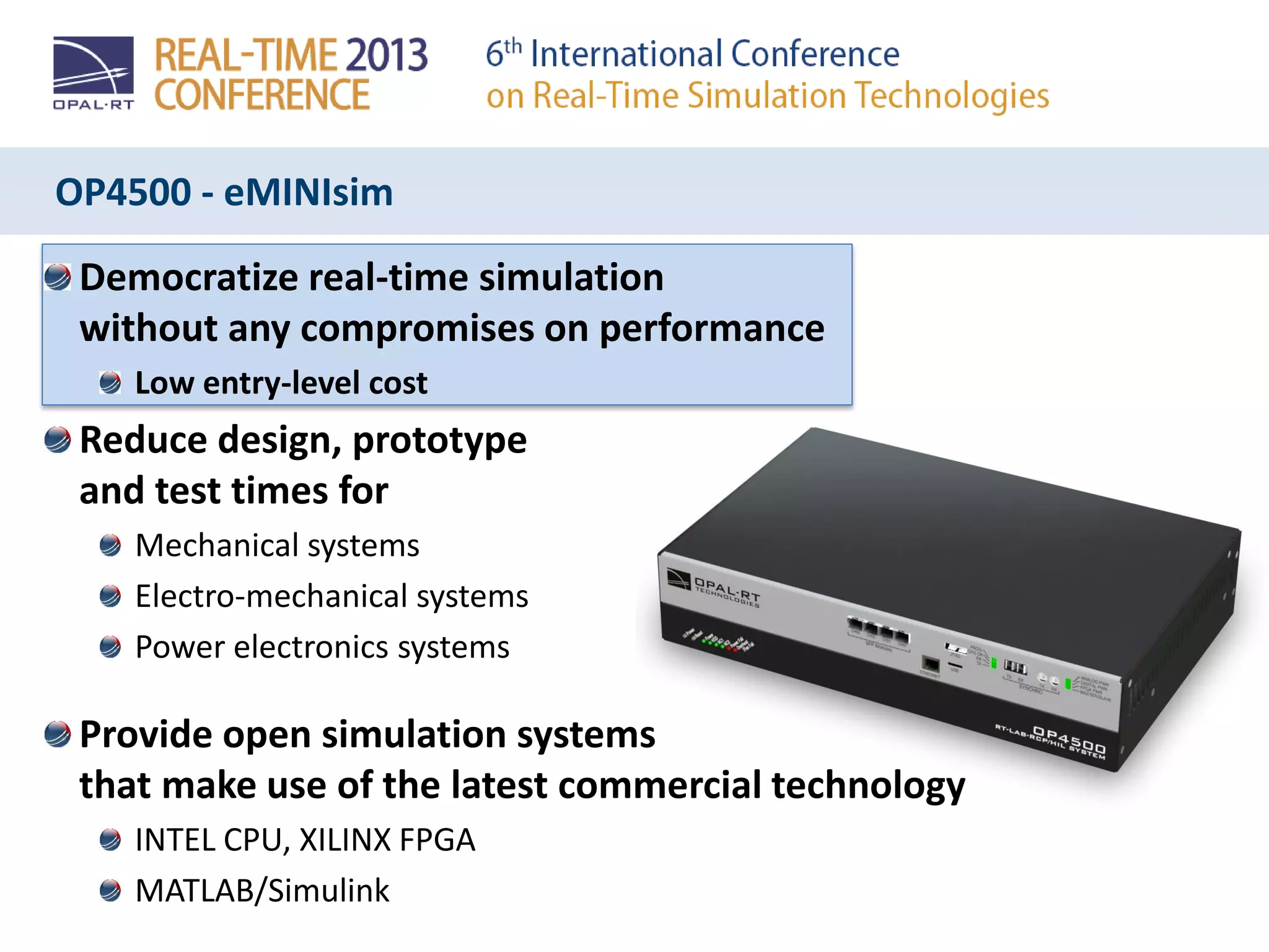 OPAL-RT RT13 Conference: New OP4500 hardware | PPT