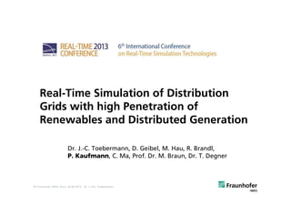 OPAL-RT RT13: Real time simulation of distribution grids | PDF