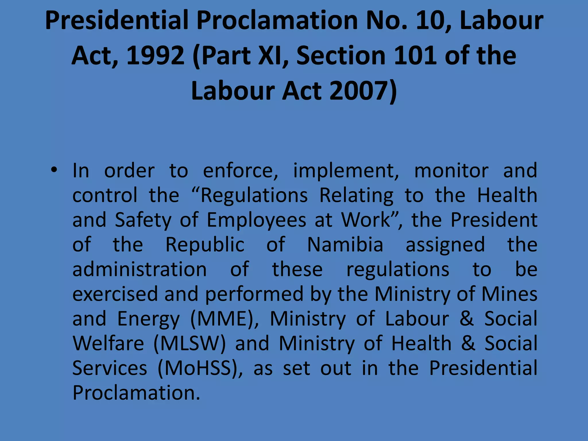 RT 1 Occupational Health Services in Namibia | PDF