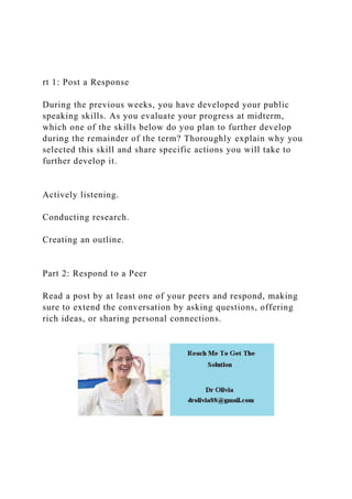 rt 1 Post a ResponseDuring the previous weeks, you have dev.docx