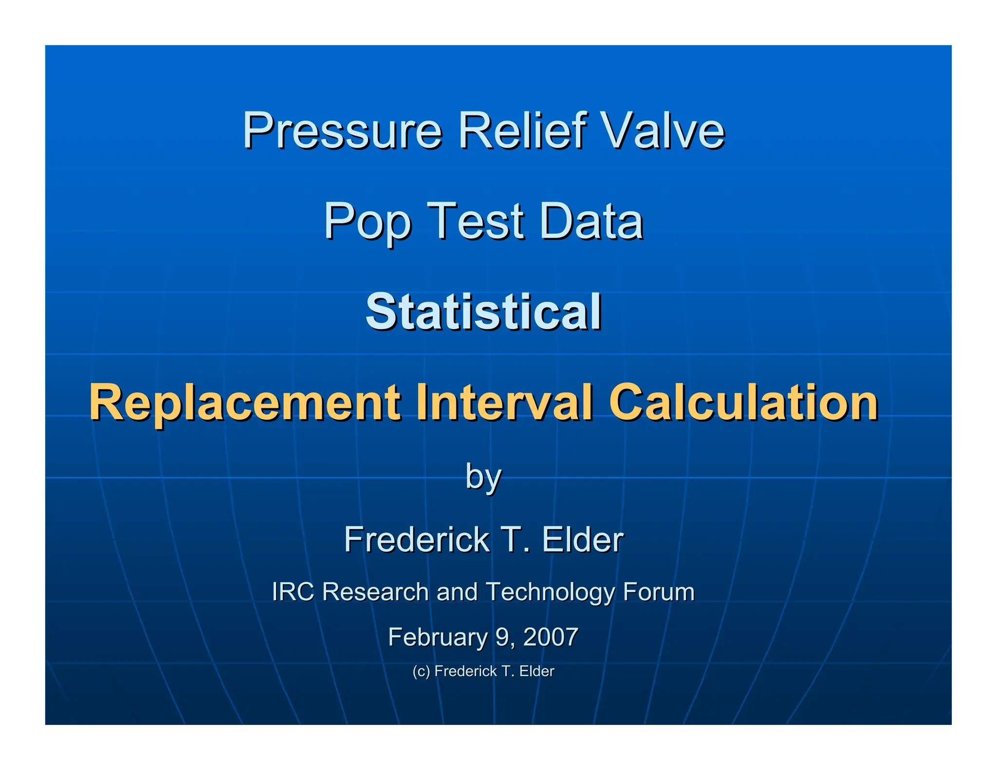 R&T 2007 - Replacement Interval Calculations - Elder.pdf