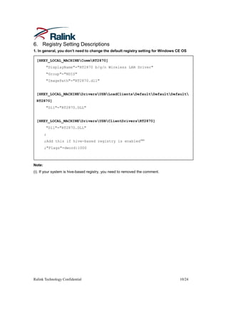 Rt2870 Software Release Note For Windows Ce | PDF