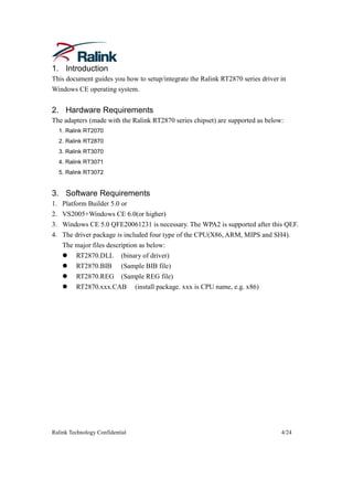 Rt2870 Software Release Note For Windows Ce | PDF