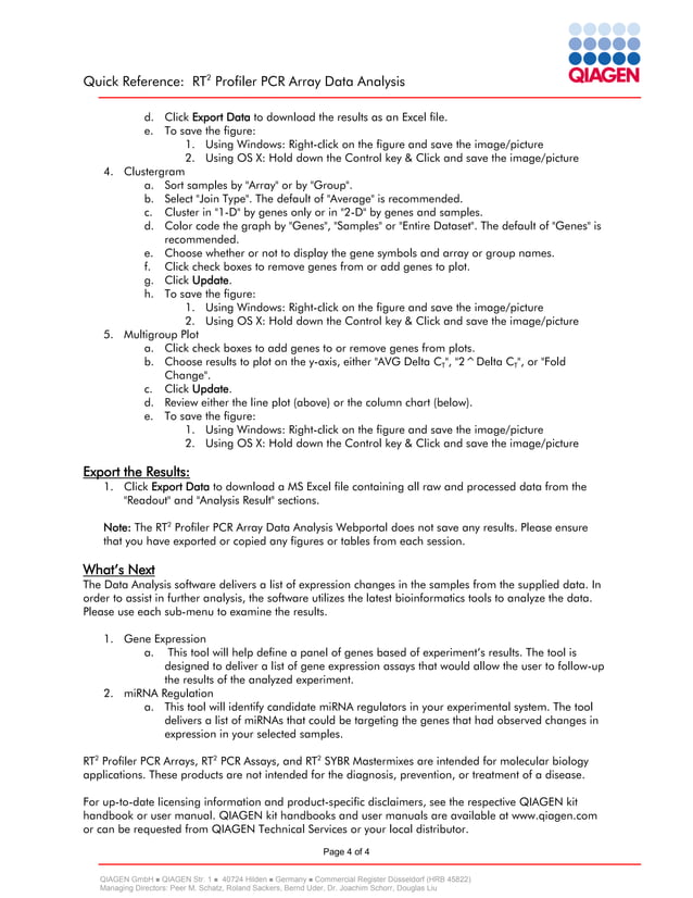 Rt2 pcr arraydataanalysisquickcarde | PDF | Chemistry | Science