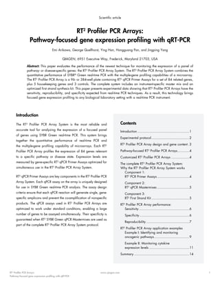RT2 Profiler PCR Arrays: Pathway-focused Gene Expression Profiling with qRT-PCR - Download the ...