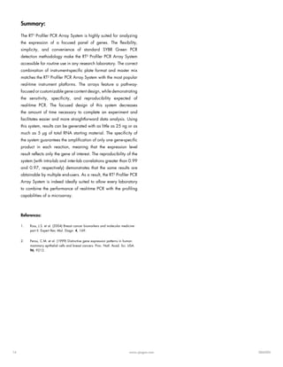 RT2 Profiler PCR Arrays: Pathway-focused Gene Expression Profiling with qRT-PCR - Download the ...