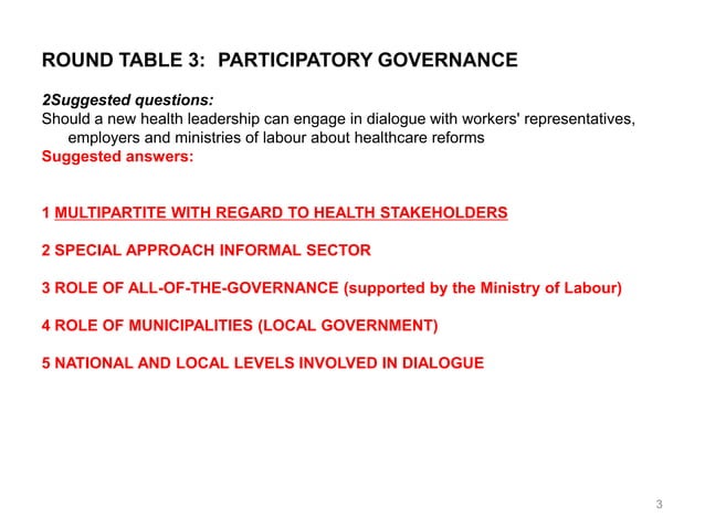 Rt 3 participatory governance overview | PDF | Civic affairs | Politics
