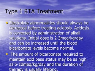 RENAL TUBULAR ACIDOSIS | PPTX