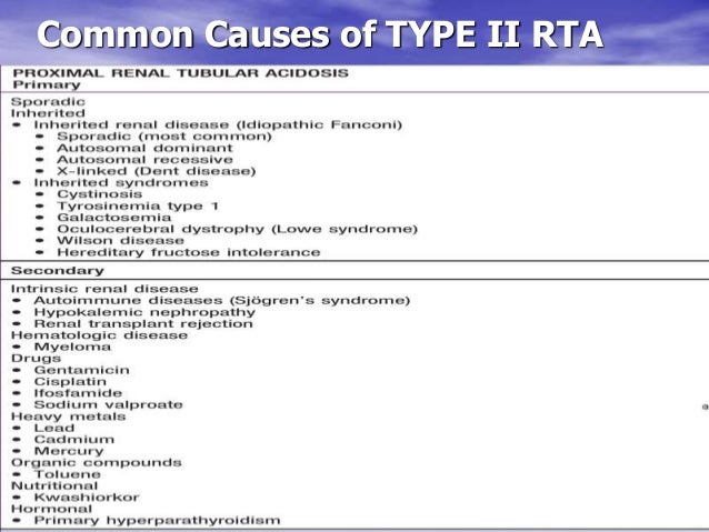 RENAL TUBULAR ACIDOSIS