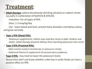 RENAL TUBULAR ACIDOSIS IN CHILDREN | PPTX