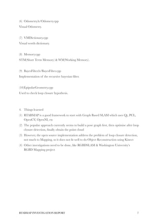 Rtabmap investigation report-lihang | PDF