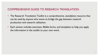 Exploring USAIDs Research Translation Toolkit | PDF