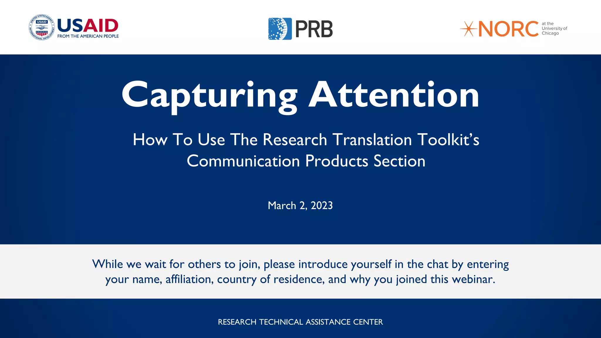 Capturing Attention How To Use The Research Translation Toolkit’s ...