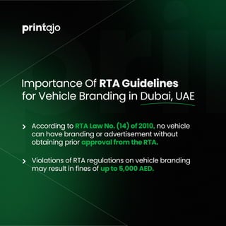 RTA Guidelines for Vehicle Branding in Dubai | PDF