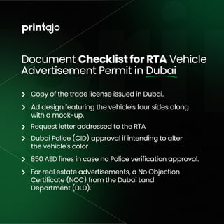 RTA Guidelines for Vehicle Branding in Dubai | PDF