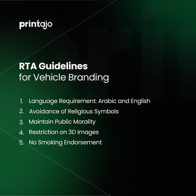 RTA Guidelines for Vehicle Branding in Dubai | PDF