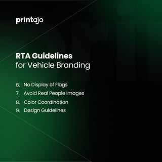 RTA Guidelines for Vehicle Branding in Dubai | PDF