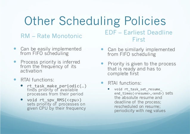 Rtai Earliest Deadline First