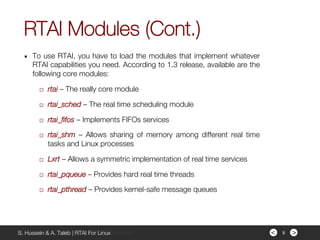 Real Time Application Interface for Linux | PDF