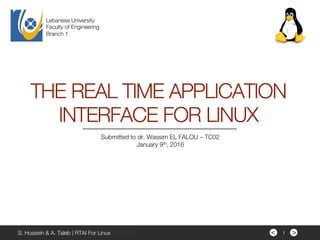Real Time Application Interface for Linux | PPT