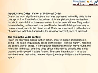 Rta In The Rig Veda - Dharma meaning in english | PPTX