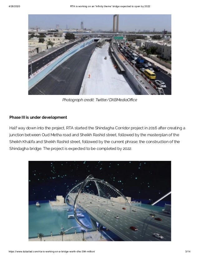 Rta is working on an 'infinity theme' bridge expected to open by 2022 | PDF