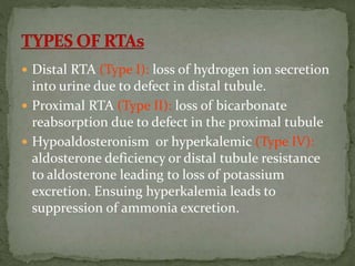 Renal tubular acidosis ppt | PPT