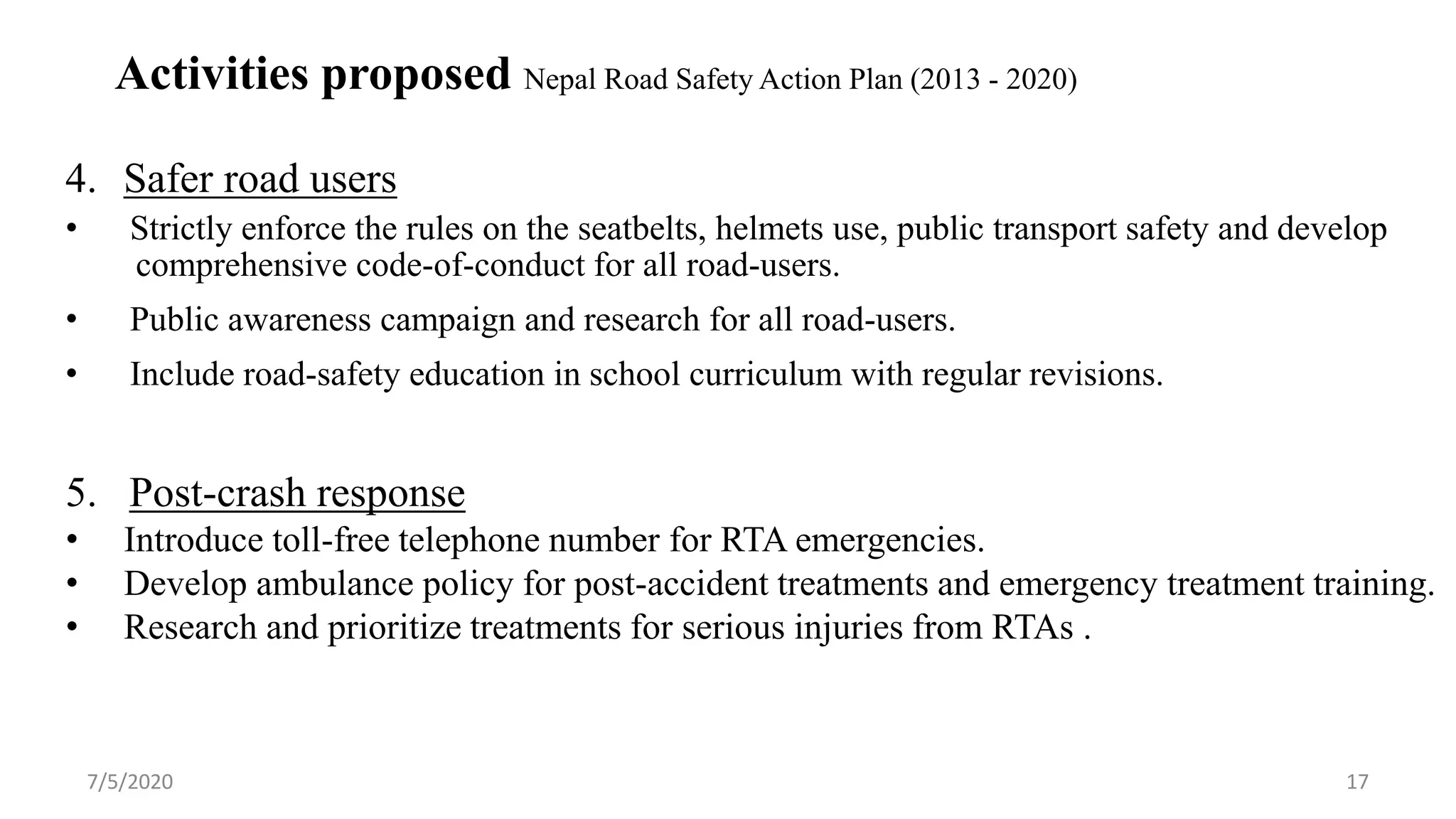 Road Traffic Accidents(RTAs) | PPTX