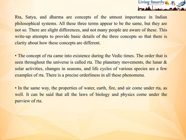 Rta, Satya, And Dharma: Simplified For Western Audiences | PPT